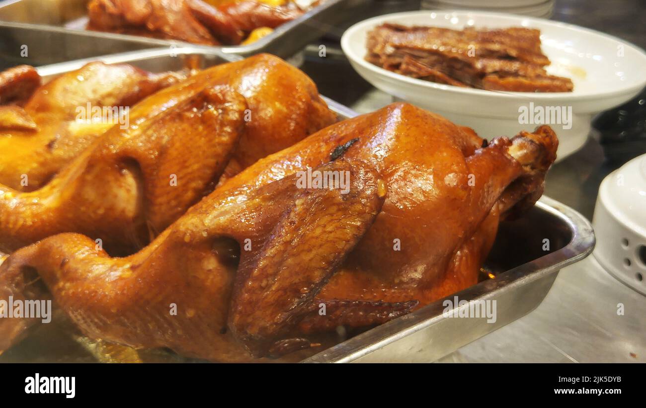 Delicious orange skin chicken is a delicacy of Guangdong, China Stock ...