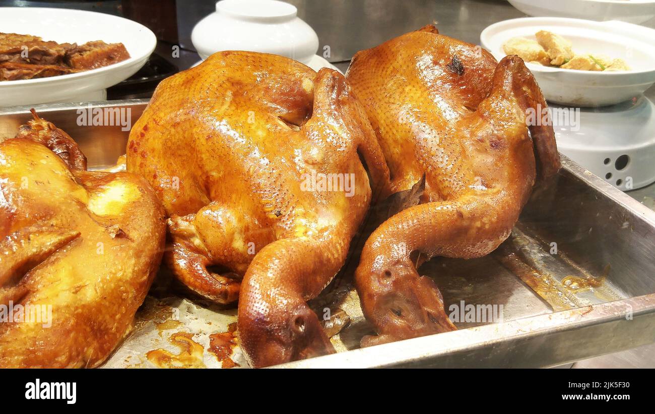 Delicious orange skin chicken is a delicacy of Guangdong, China Stock ...