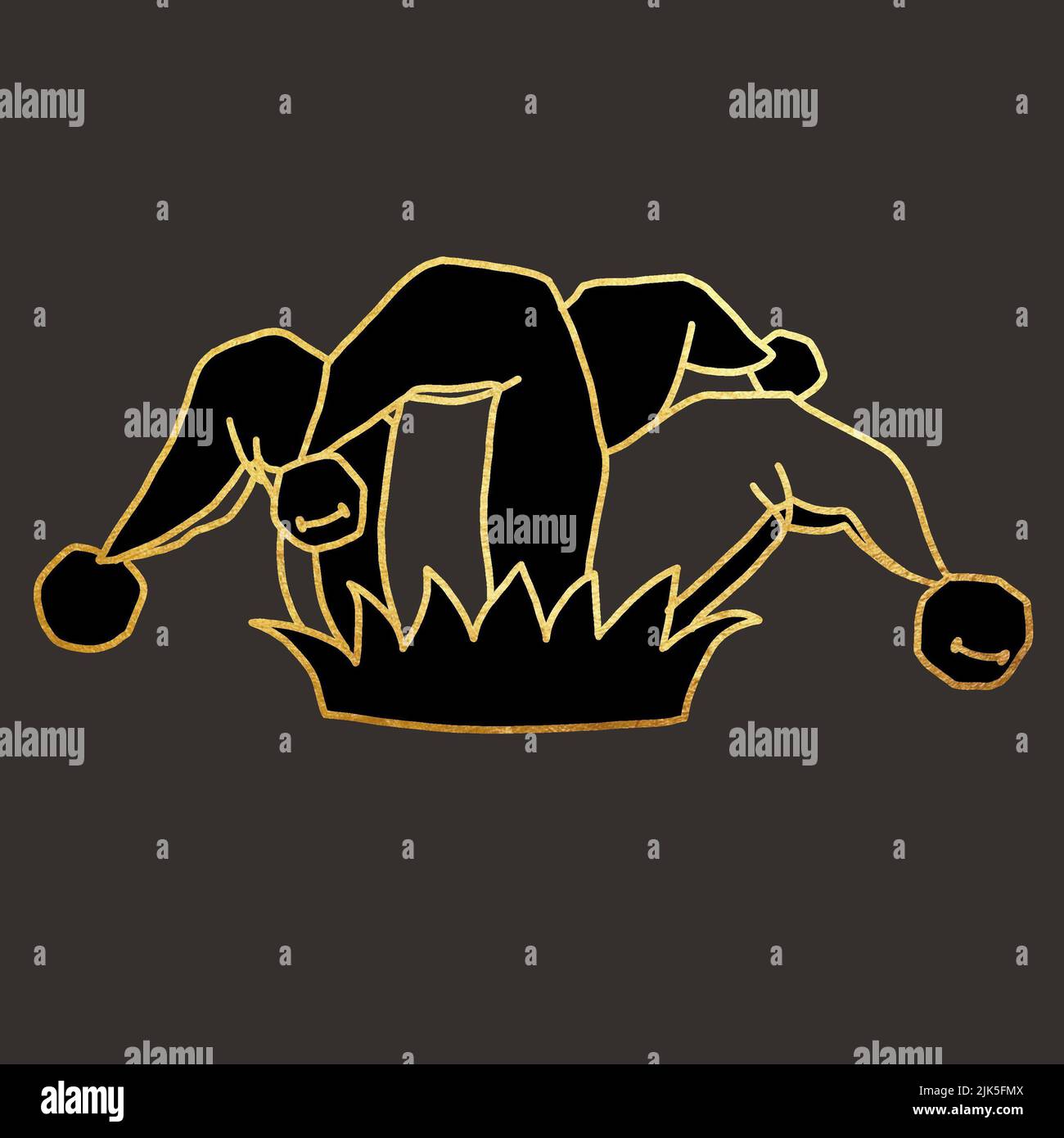 illustration of a tarot card hat jester. graphic illustration with ...