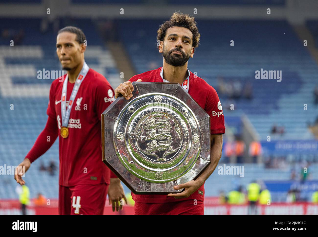 Mohamed salah celebrates with trophy hi-res stock photography and ...