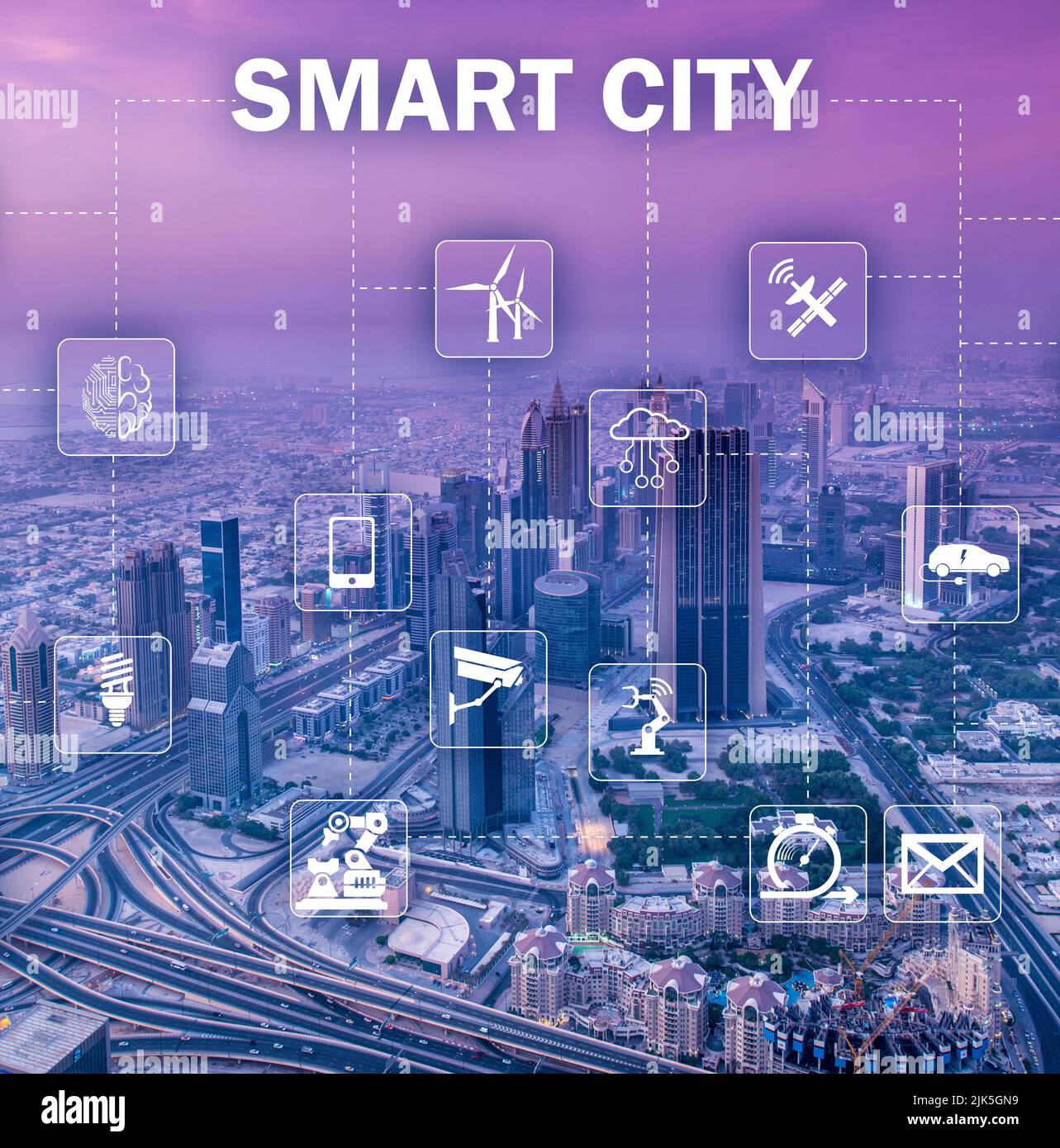 The concept of smart city and internet of things Stock Photo - Alamy