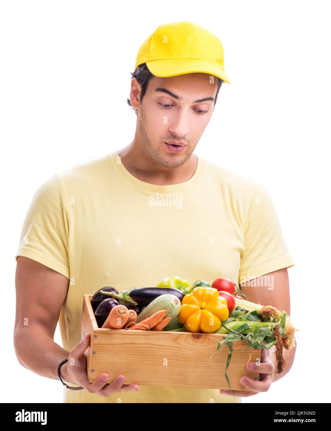 Concept of shopping delivery isolated on white background Stock Photo ...
