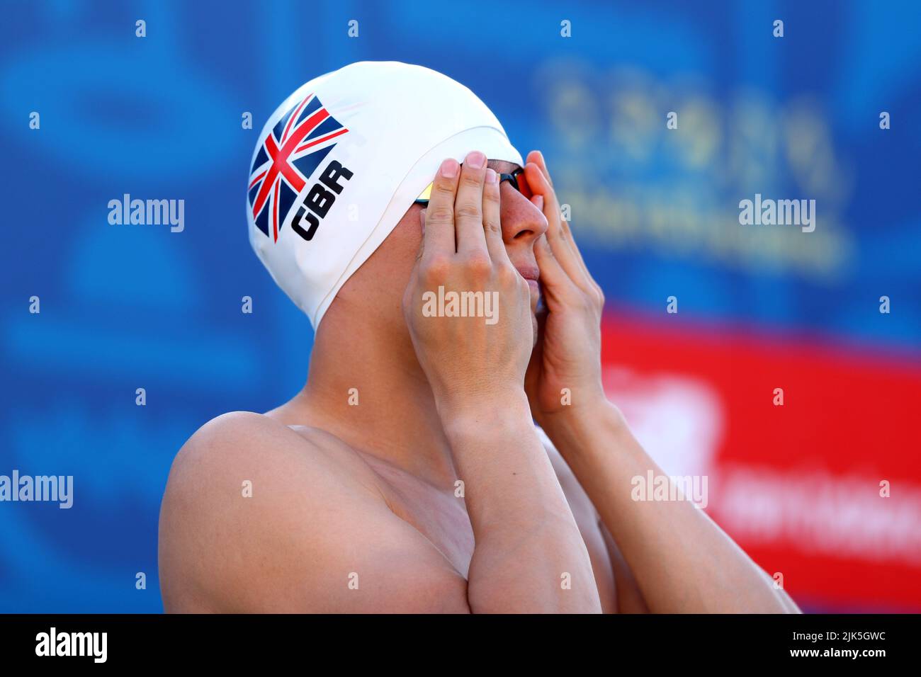 Alexandria, Egypt. 30th July, 2022. Joseph Choong of Britain reacts ...