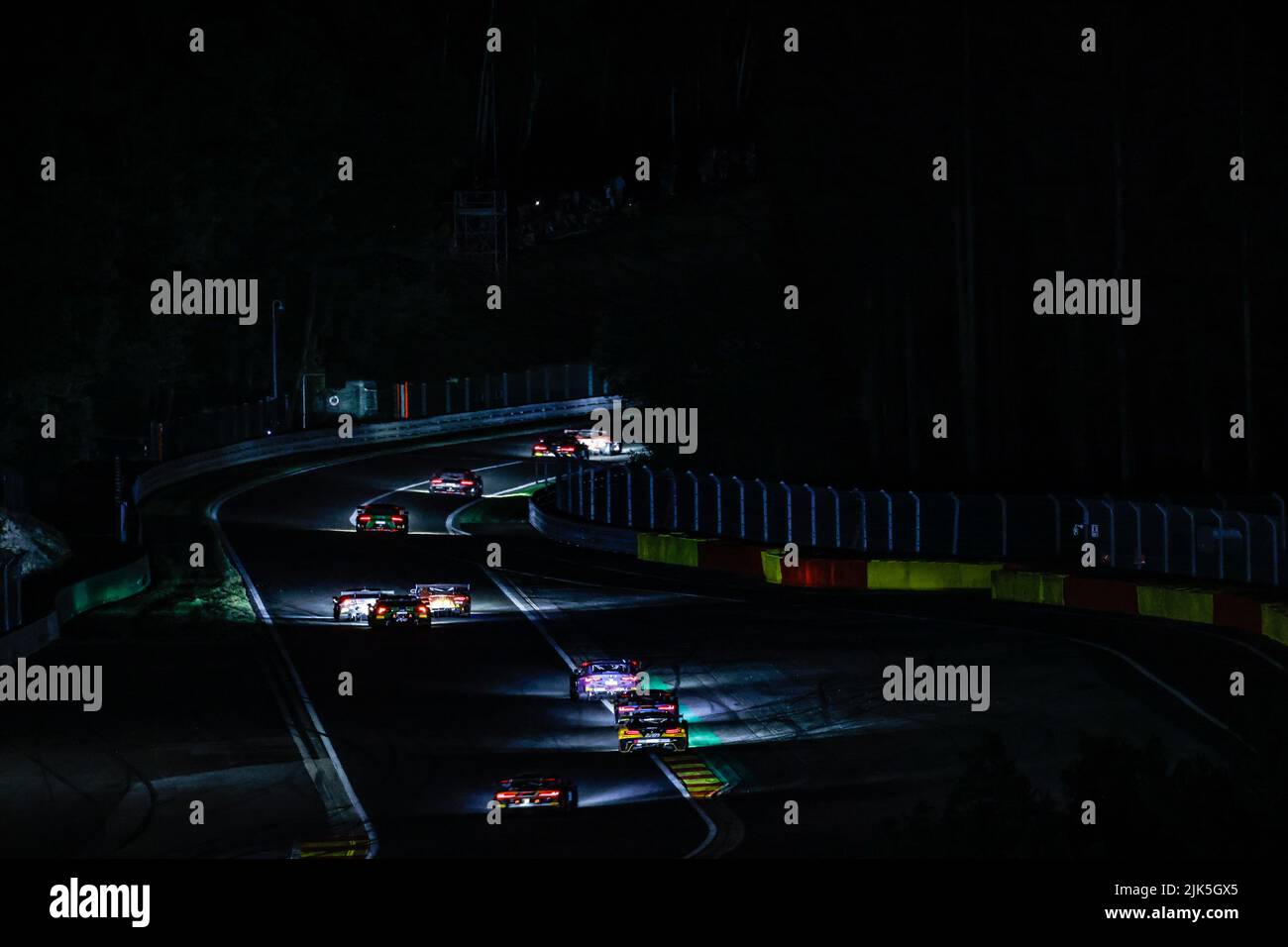 Cars in action by night, raidillon, eau rouge, during the TotalEnergies ...