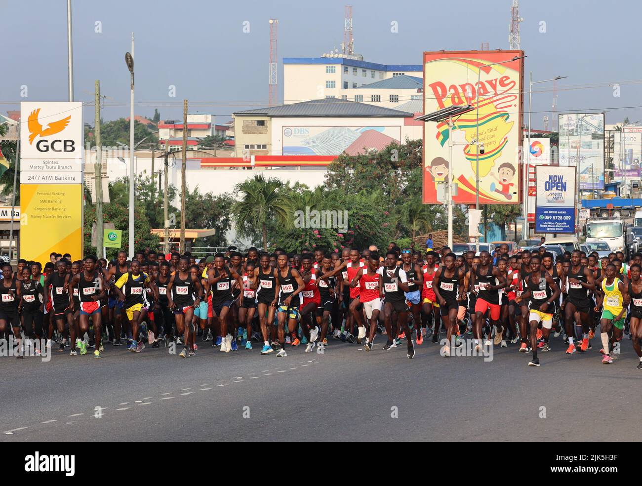 Accra, Ghana. 30th July, 2022. Athletes compete in the first inter-city ...