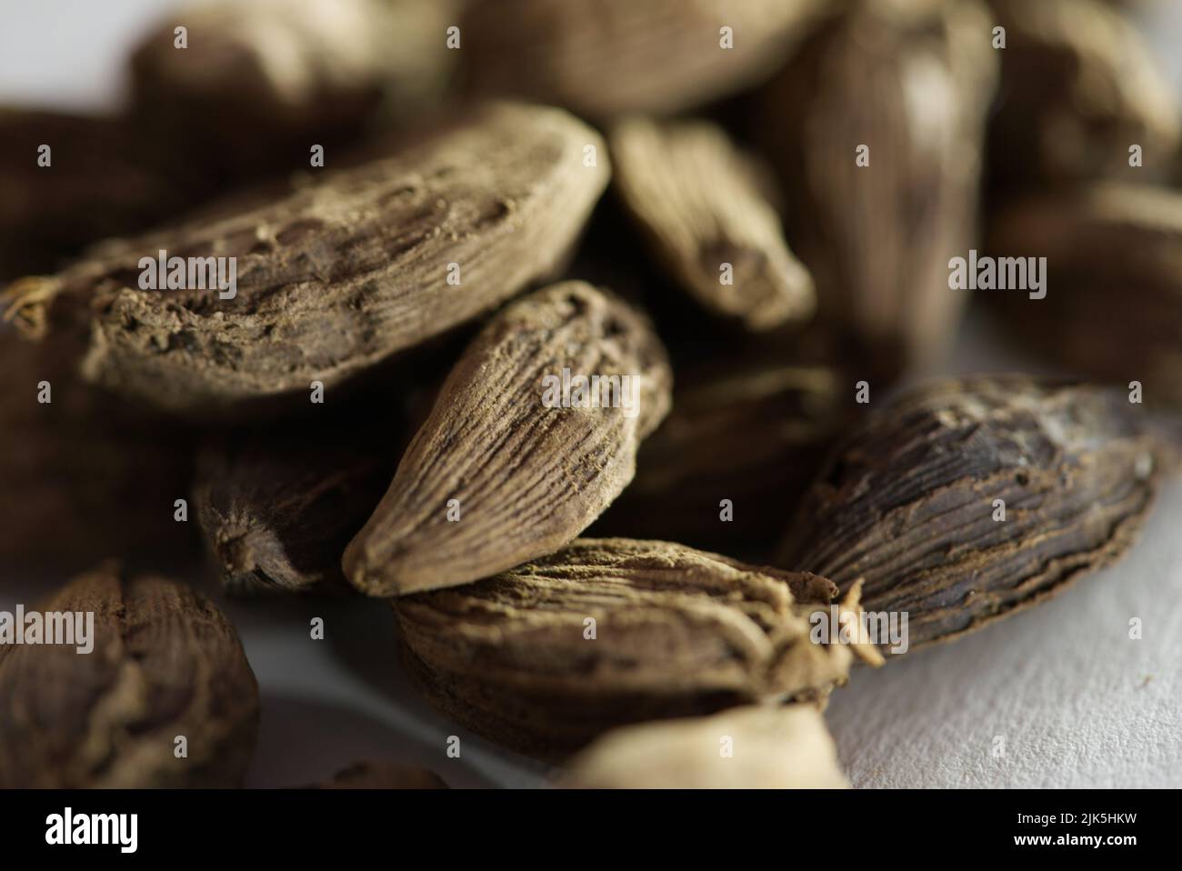 Black cardamom or Amomum subulatum macro shot. Close up Stock Photo - Alamy