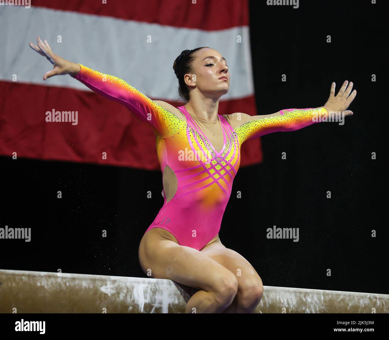July 29, 2022: Amelia Disidore of GAGE competes on the balance beam ...