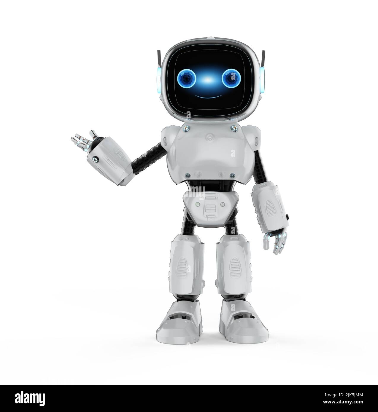 3d rendering cute and small artificial intelligence assistant robot ...