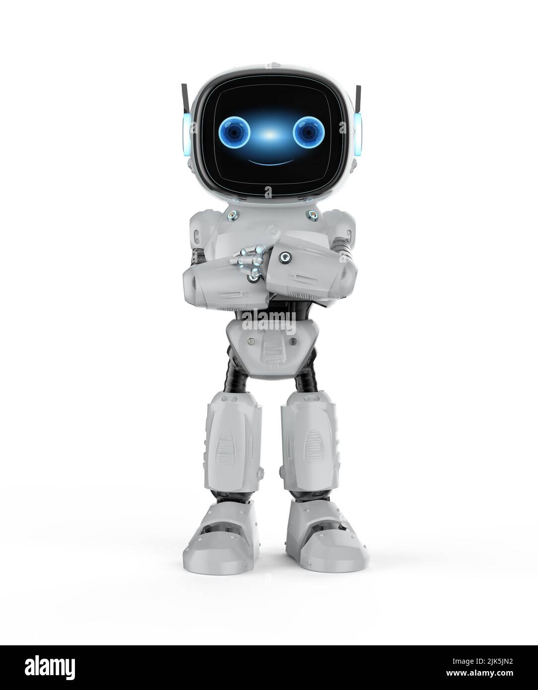 3d rendering cute and small artificial intelligence assistant robot ...