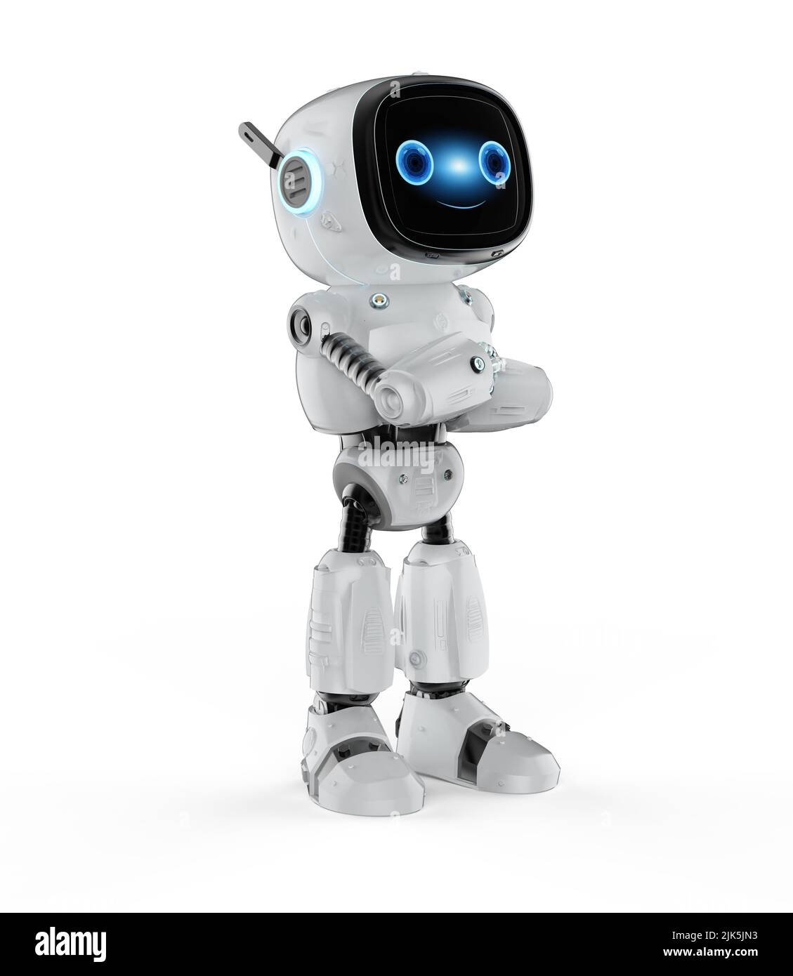 3d rendering cute and small artificial intelligence assistant robot ...