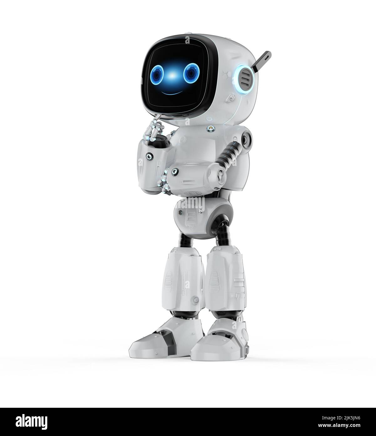 3d rendering cute and small artificial intelligence assistant robot ...
