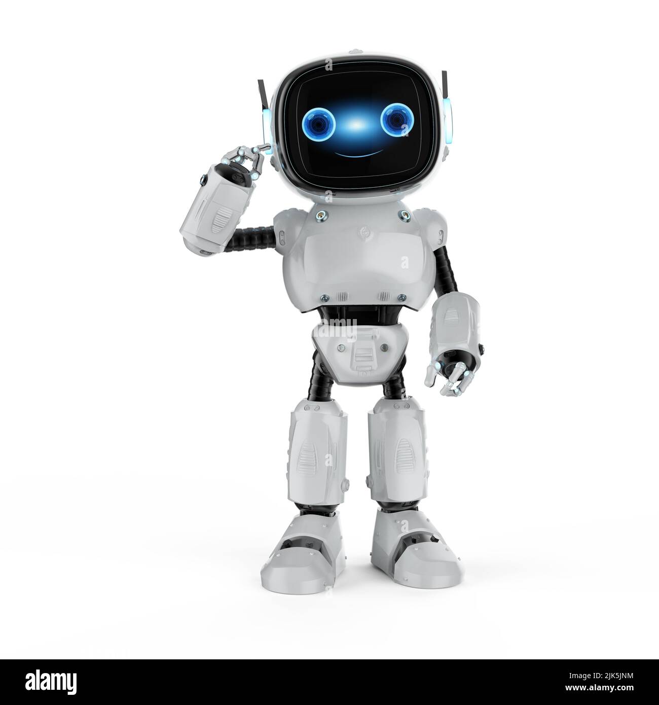 3d rendering cute and small artificial intelligence assistant robot ...