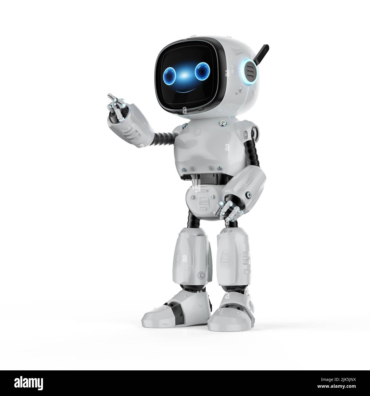 3d rendering cute and small artificial intelligence assistant robot ...