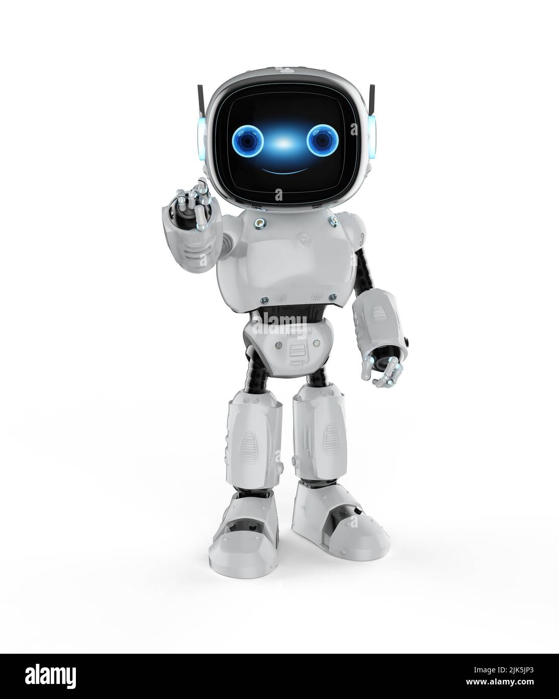 3d rendering cute and small artificial intelligence assistant robot ...