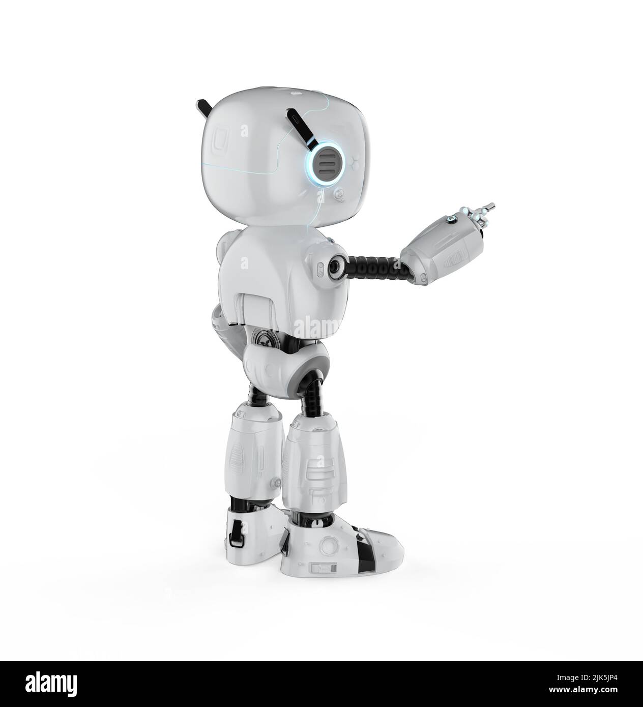 3d rendering cute and small artificial intelligence assistant robot ...