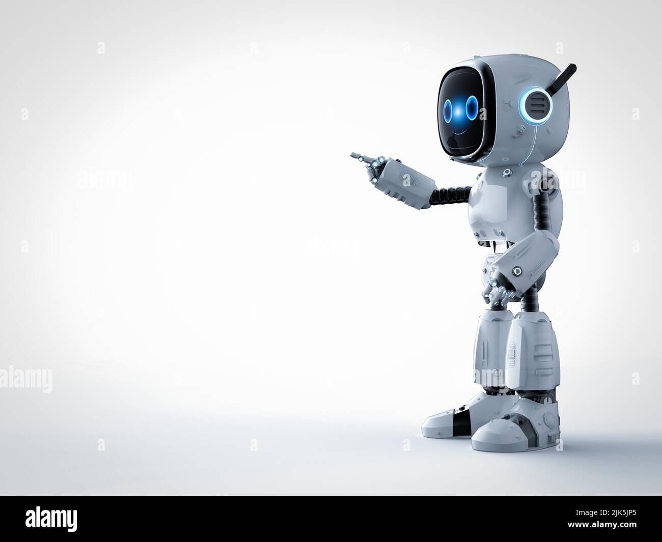 3d rendering cute and small artificial intelligence assistant robot ...
