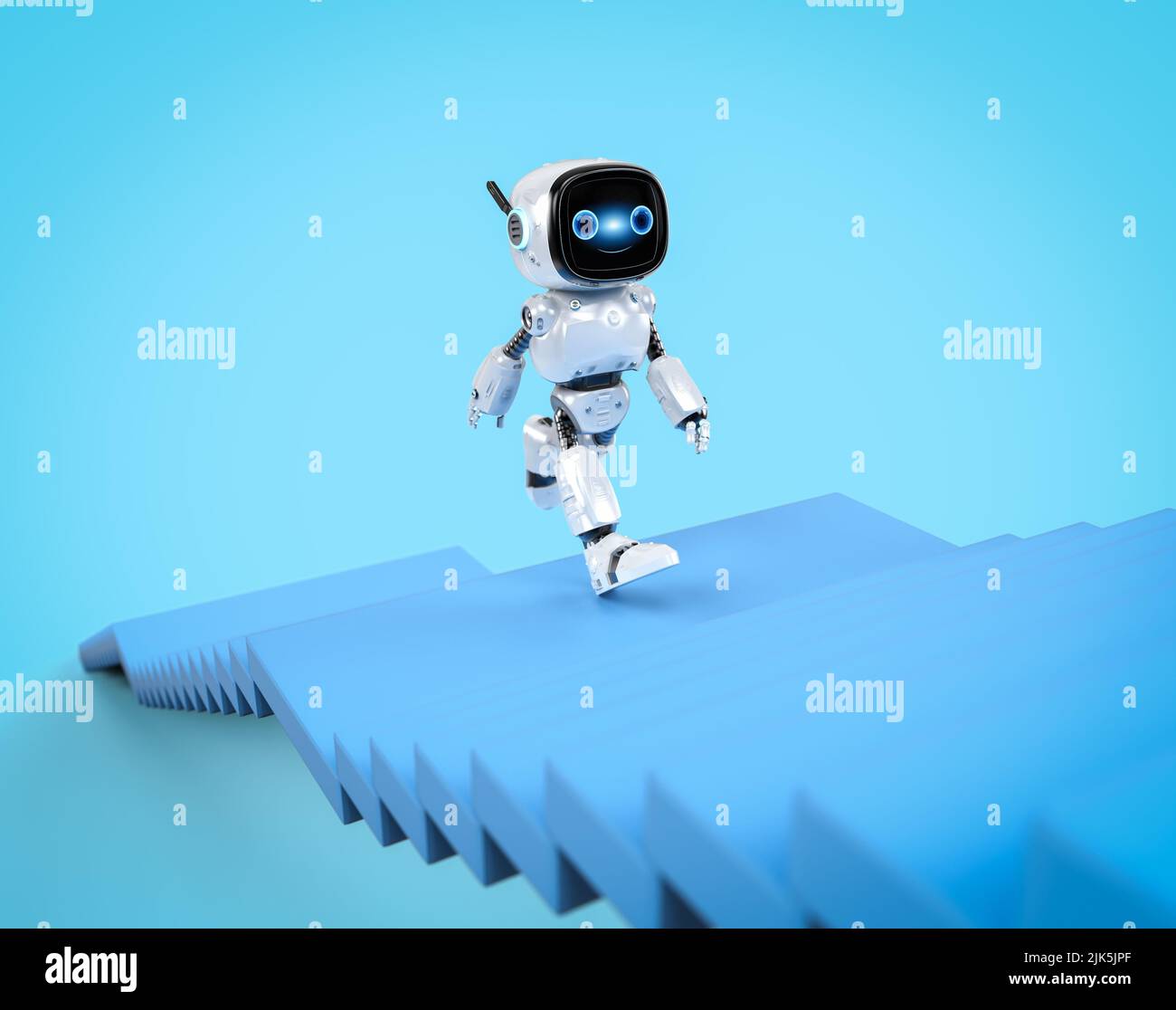 Technology for business target concept with 3d rendering robot climbing ...