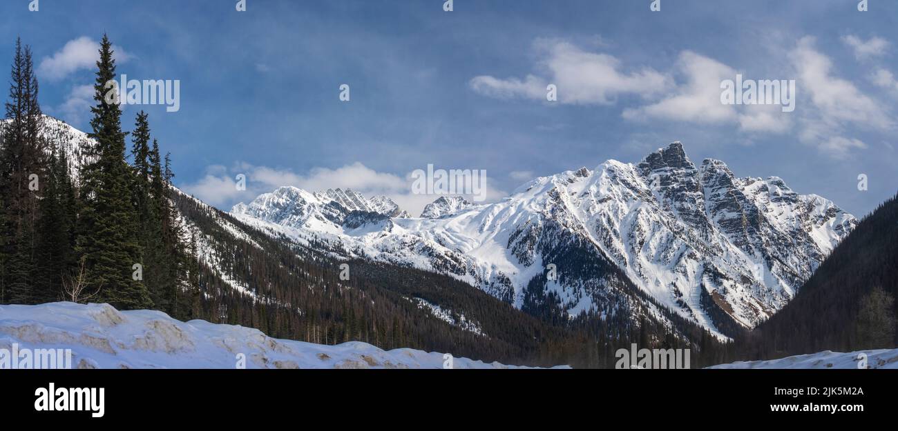 The Selkirk mountains as seen from Rogers Pass, British Columbia ...