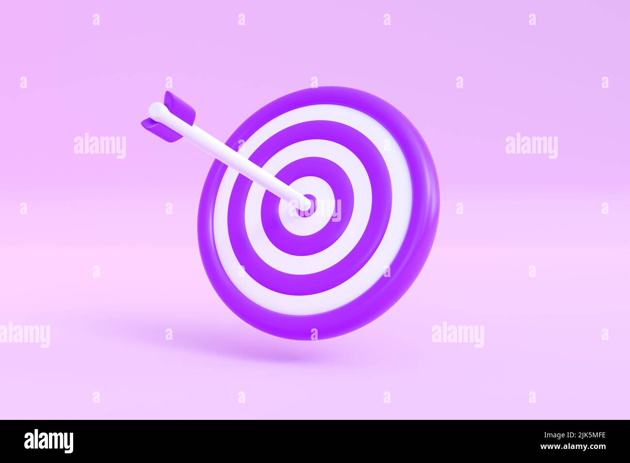 3d arrow hit center of target. Concept of solving business problems ...