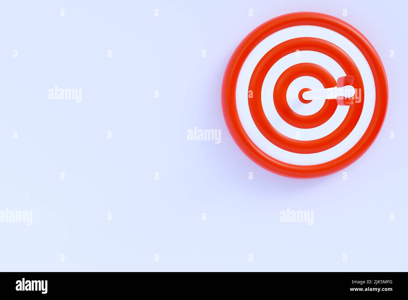 3d arrow hit center of target. Concept of solving business problems ...