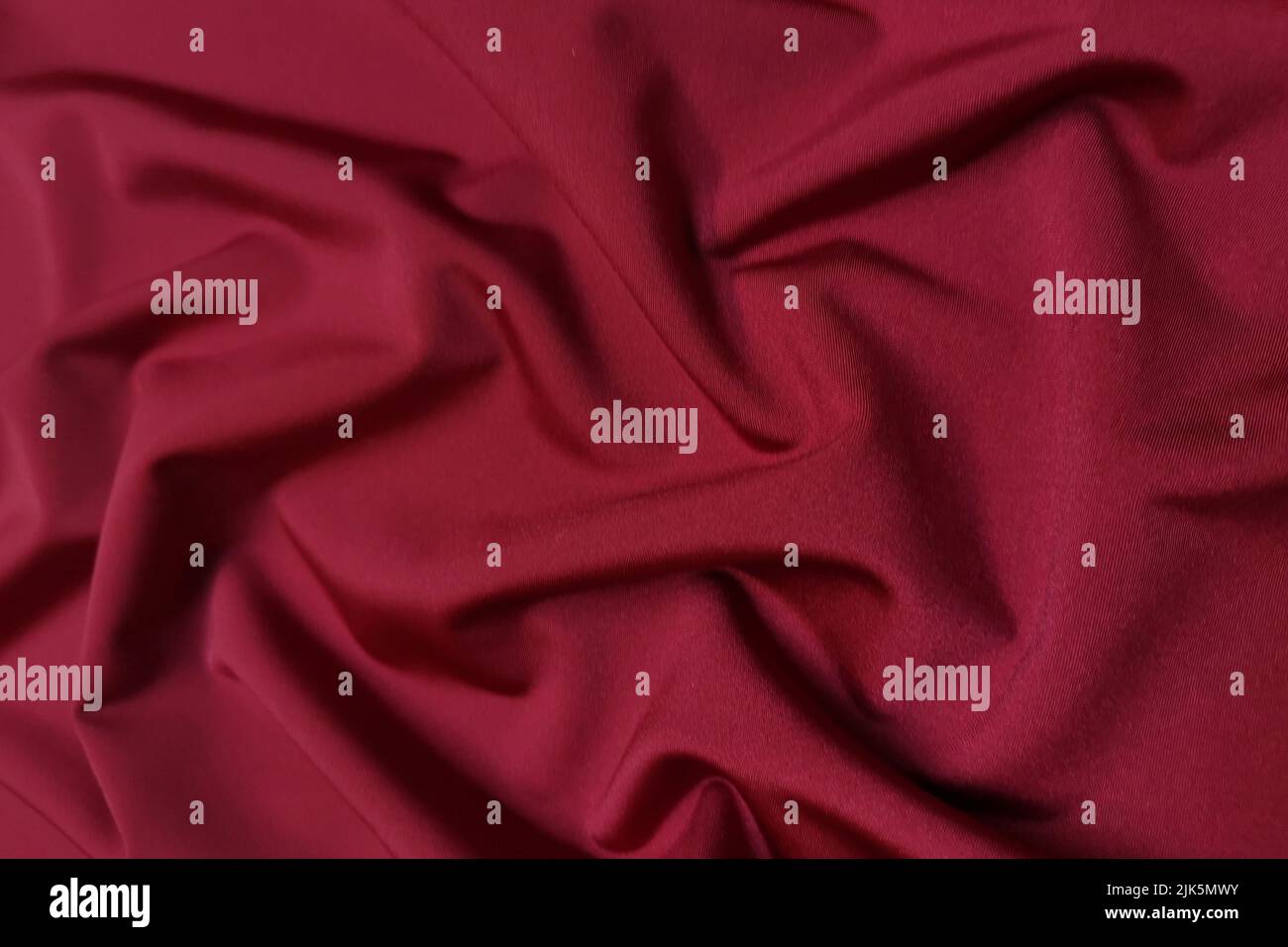 Red supplex crumpled or wavy fabric texture background. Abstract linen ...