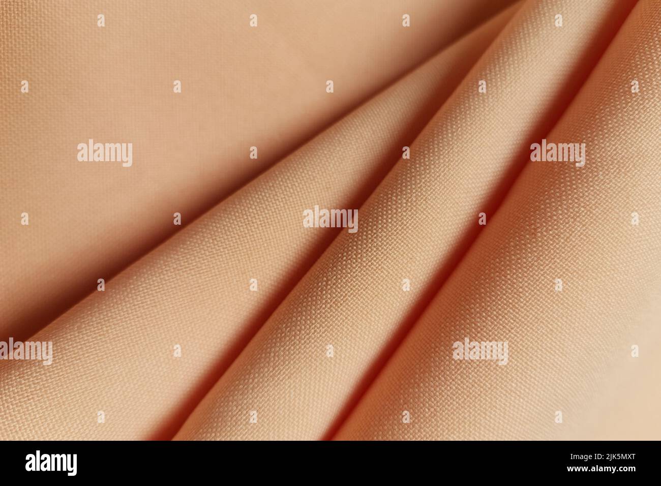 Orange crumpled or wavy fabric texture background. Abstract linen cloth ...