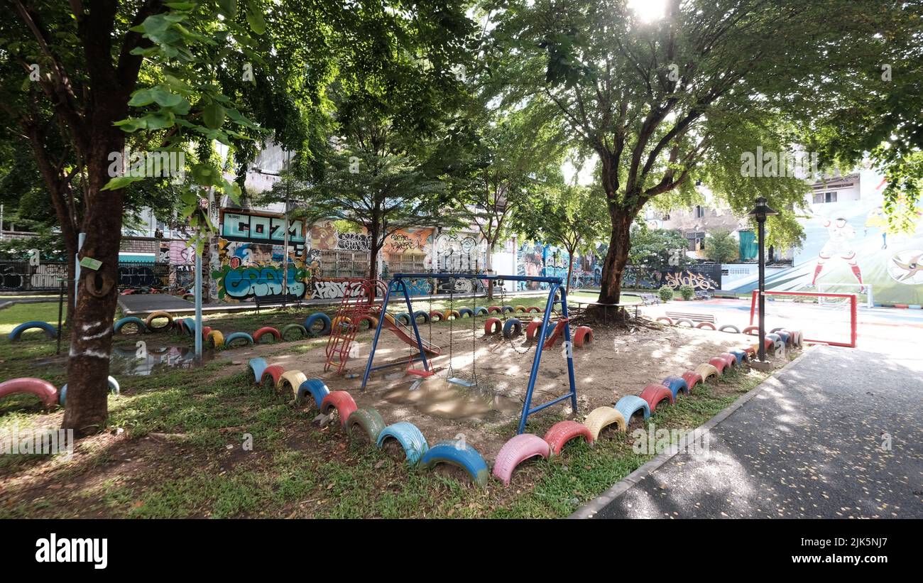 Chaloemla Park aka Graffiti Park Playground Thanon Phetchaburi ...