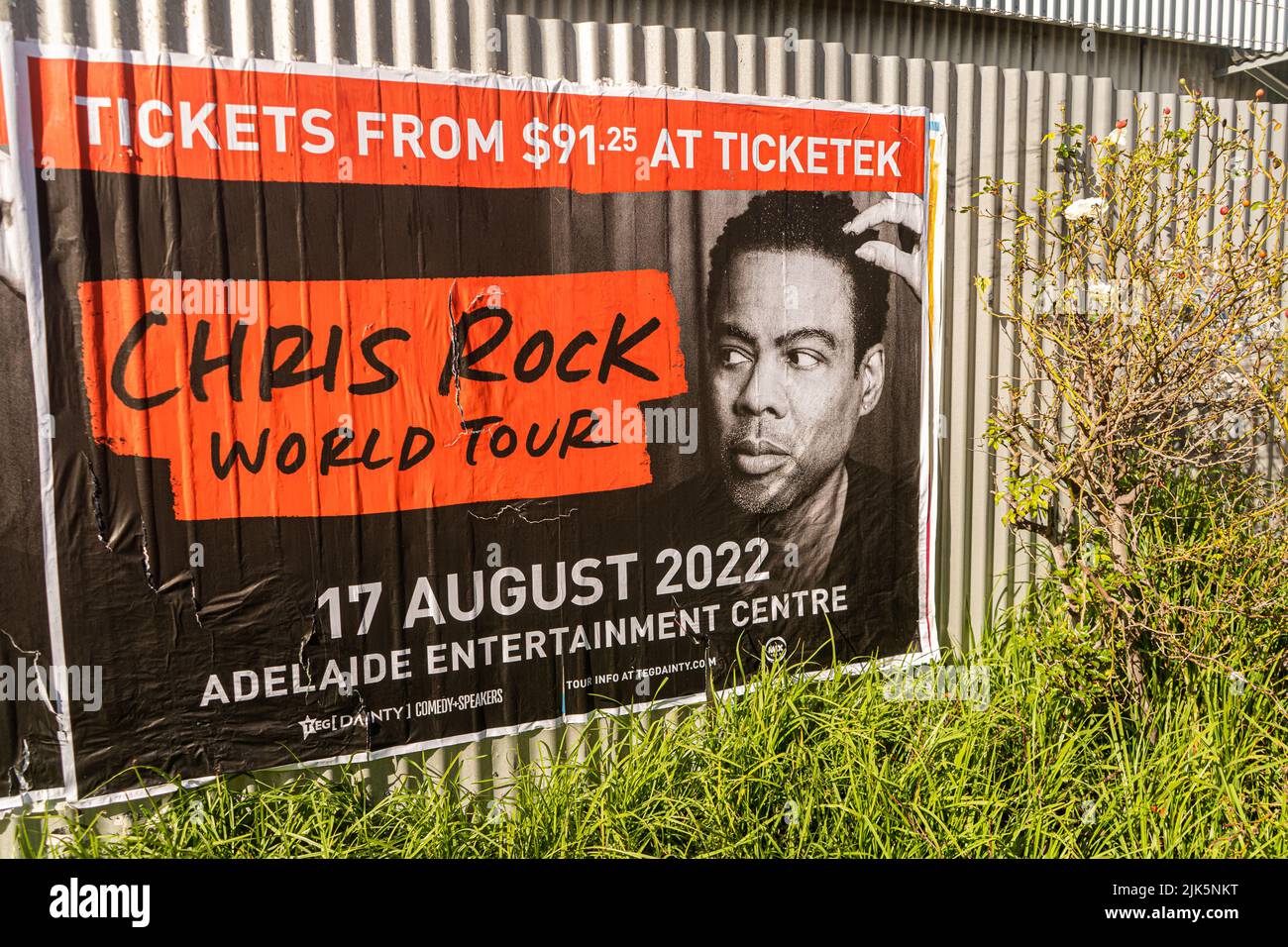 Adelaide, Australia 31 July 2022. A poster promoting American comedian ...