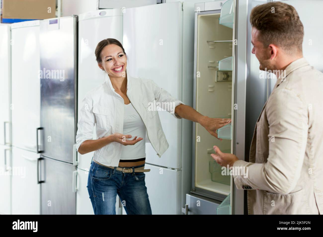 Male sales assistant male customer hi-res stock photography and images ...