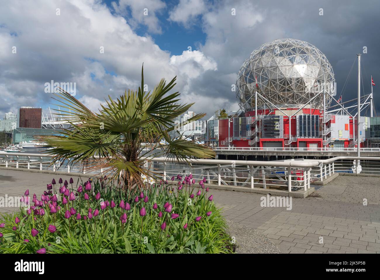 The Science World dome with reflections in False Creek in Vancouver ...