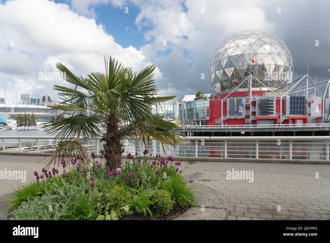 The Science World dome with reflections in False Creek in Vancouver ...