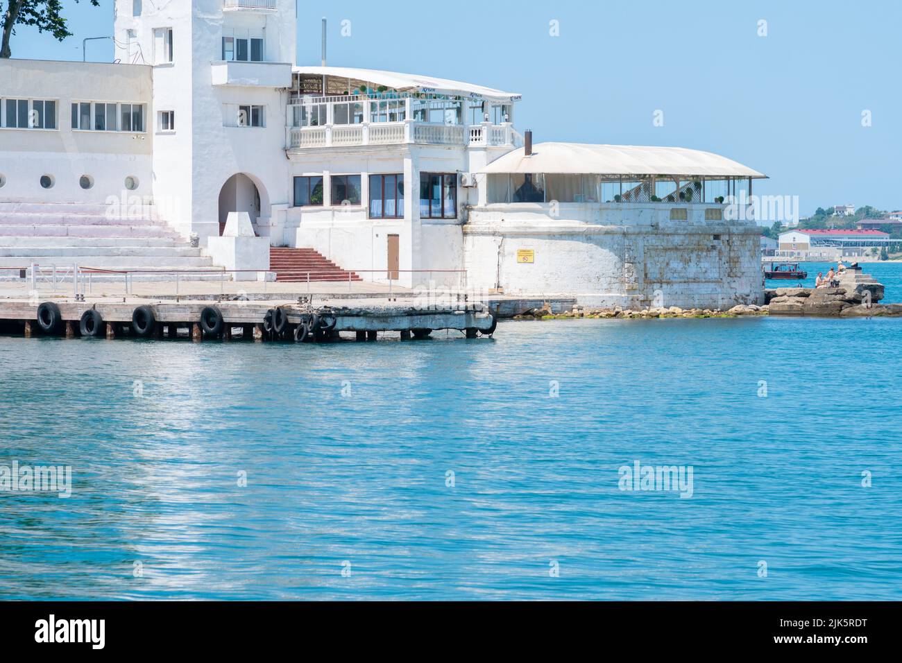 RUSSIA, CRIMEA - JUL 08, 2022: Sevastopol crimea ship russia water port ...