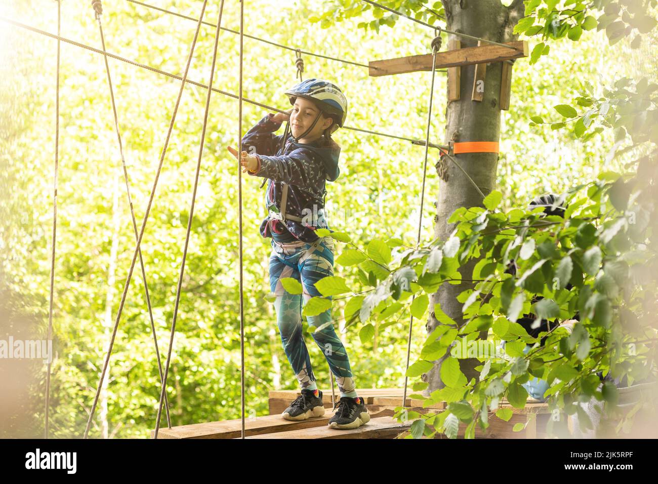 adventure climbing high wire park - children on course rope park ...