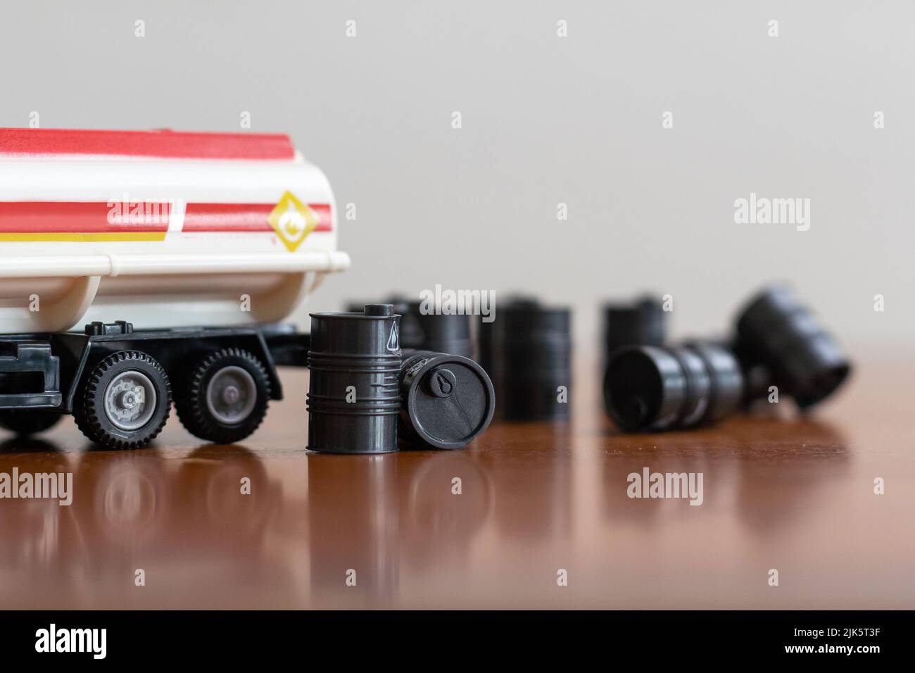 toy barrels and truck, miniature Stock Photo - Alamy