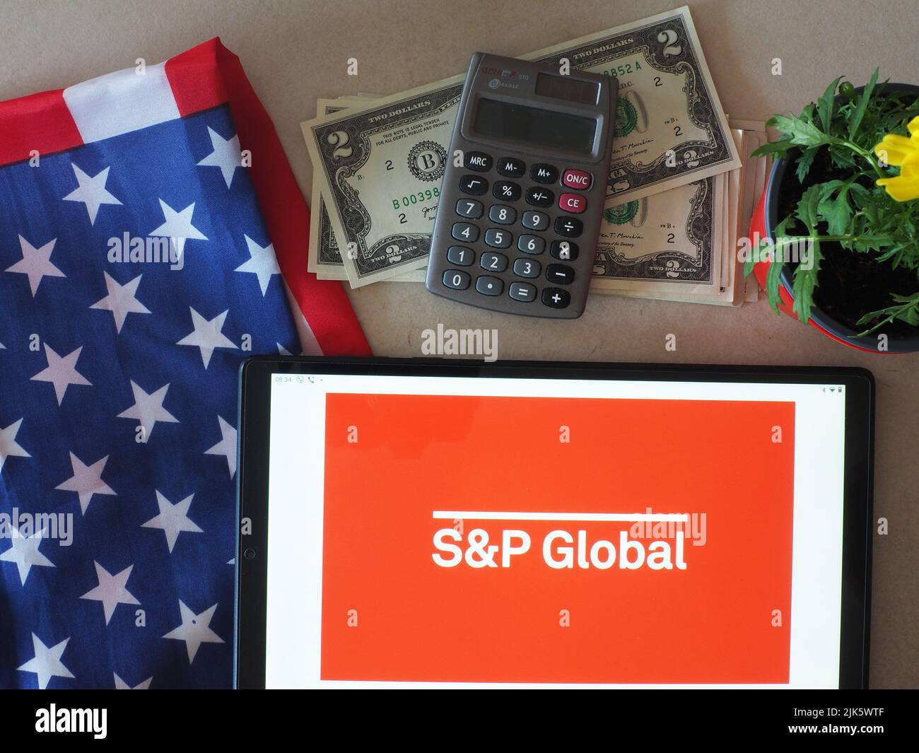 In this photo illustration, S&P Global Inc. logo seen displayed on a ...
