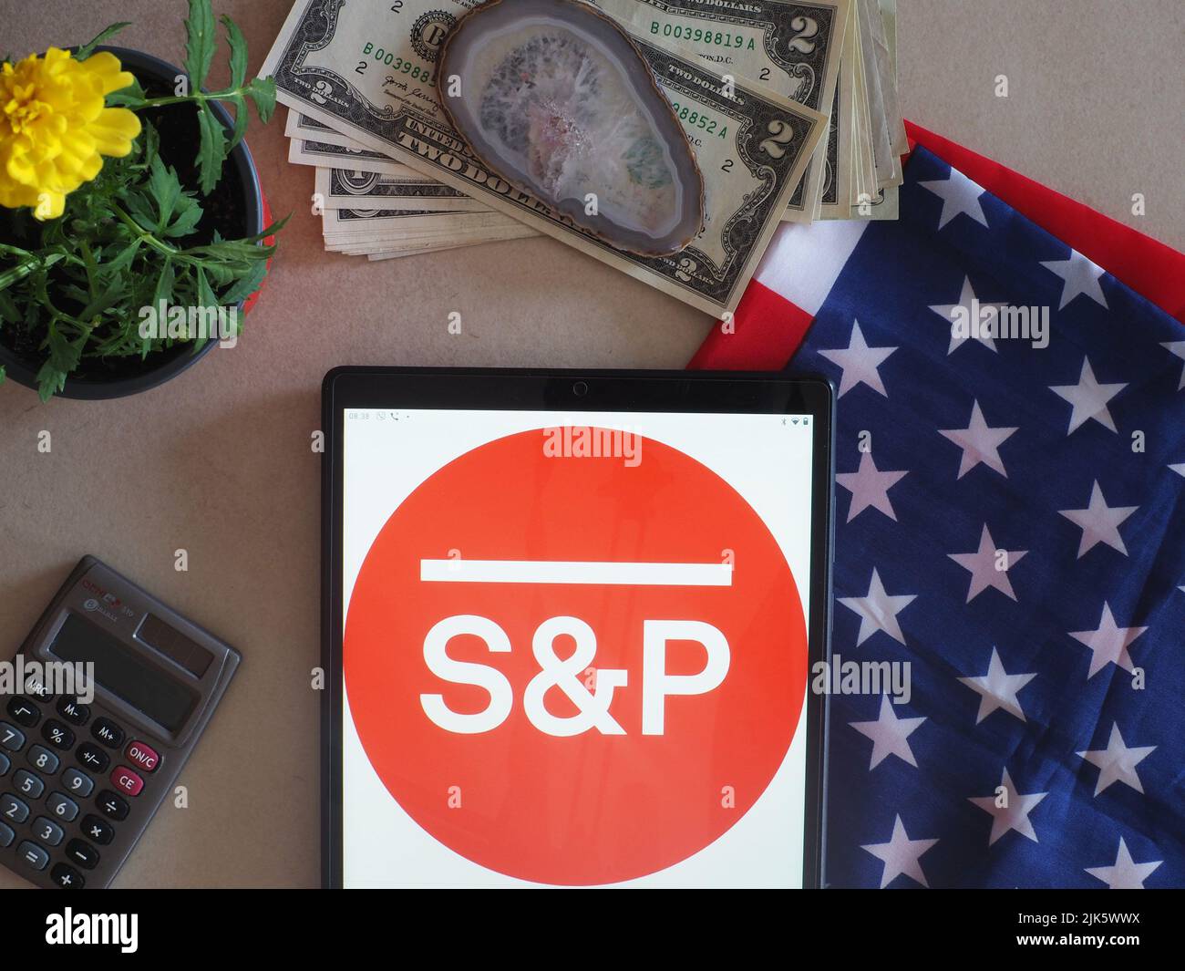 In this photo illustration, S&P Global Inc. logo seen displayed on a ...