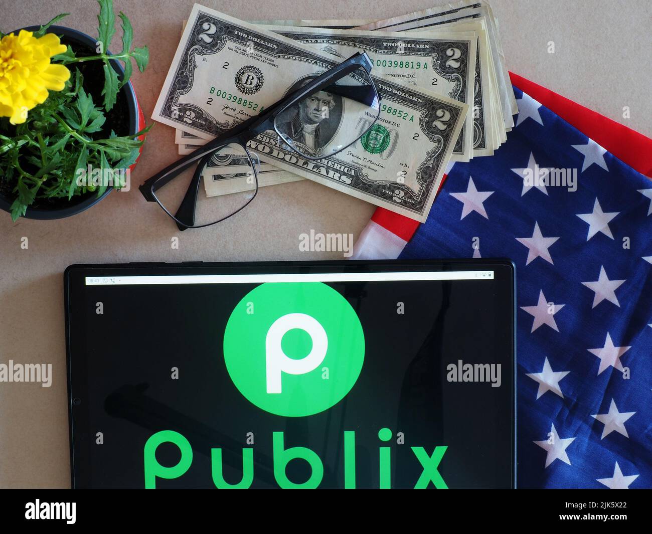 In this photo illustration, Publix Super Markets, Inc. logo seen ...