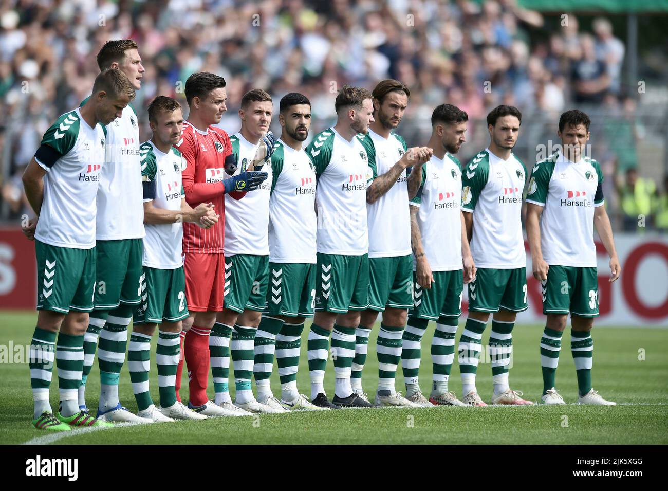 30 July 2022, Schleswig-Holstein, Lübeck: Soccer: DFB Cup, VfB Lübeck ...