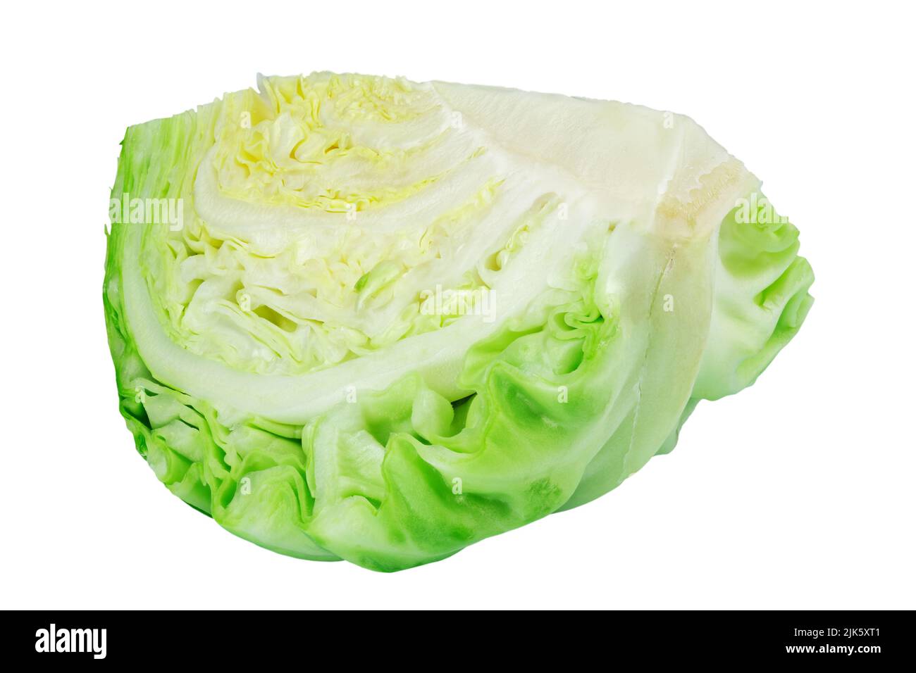 Head of young cabbage, isolated on white background, full depth of ...