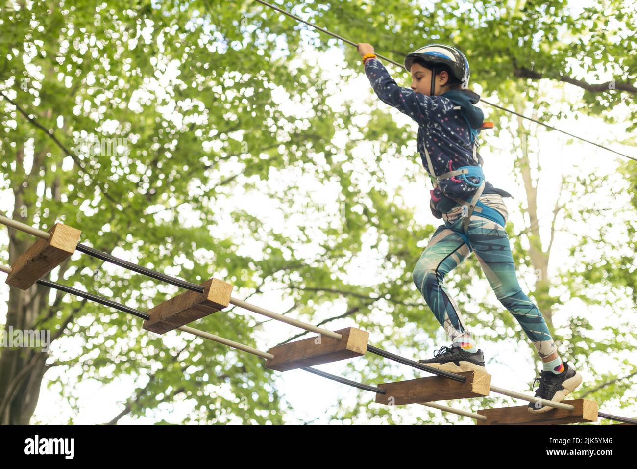 adventure climbing high wire park - children on course rope park ...
