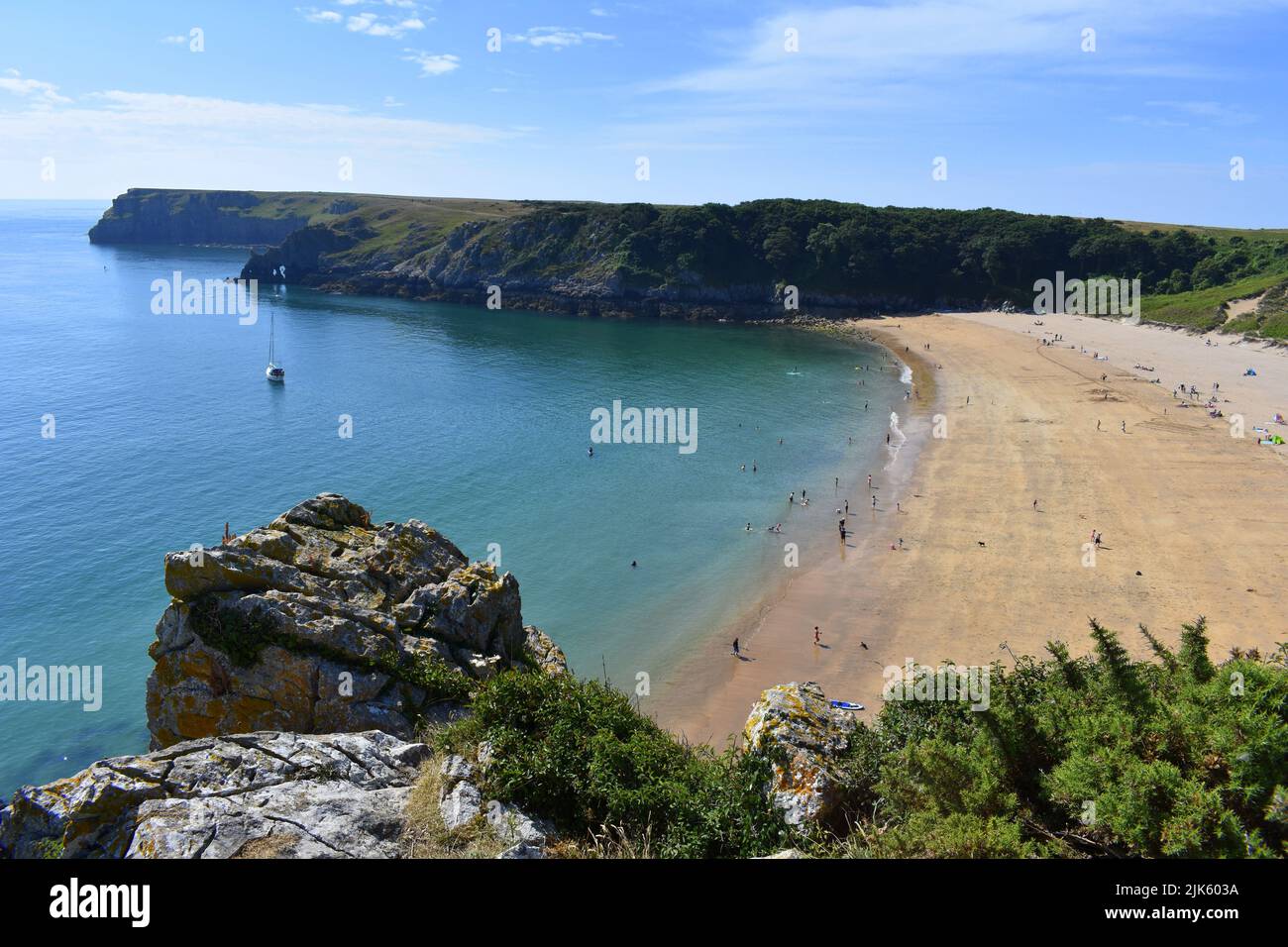 Barafundle beach, Barafundle Bay, Stackpole, Pembrokeshire, Wales Stock ...