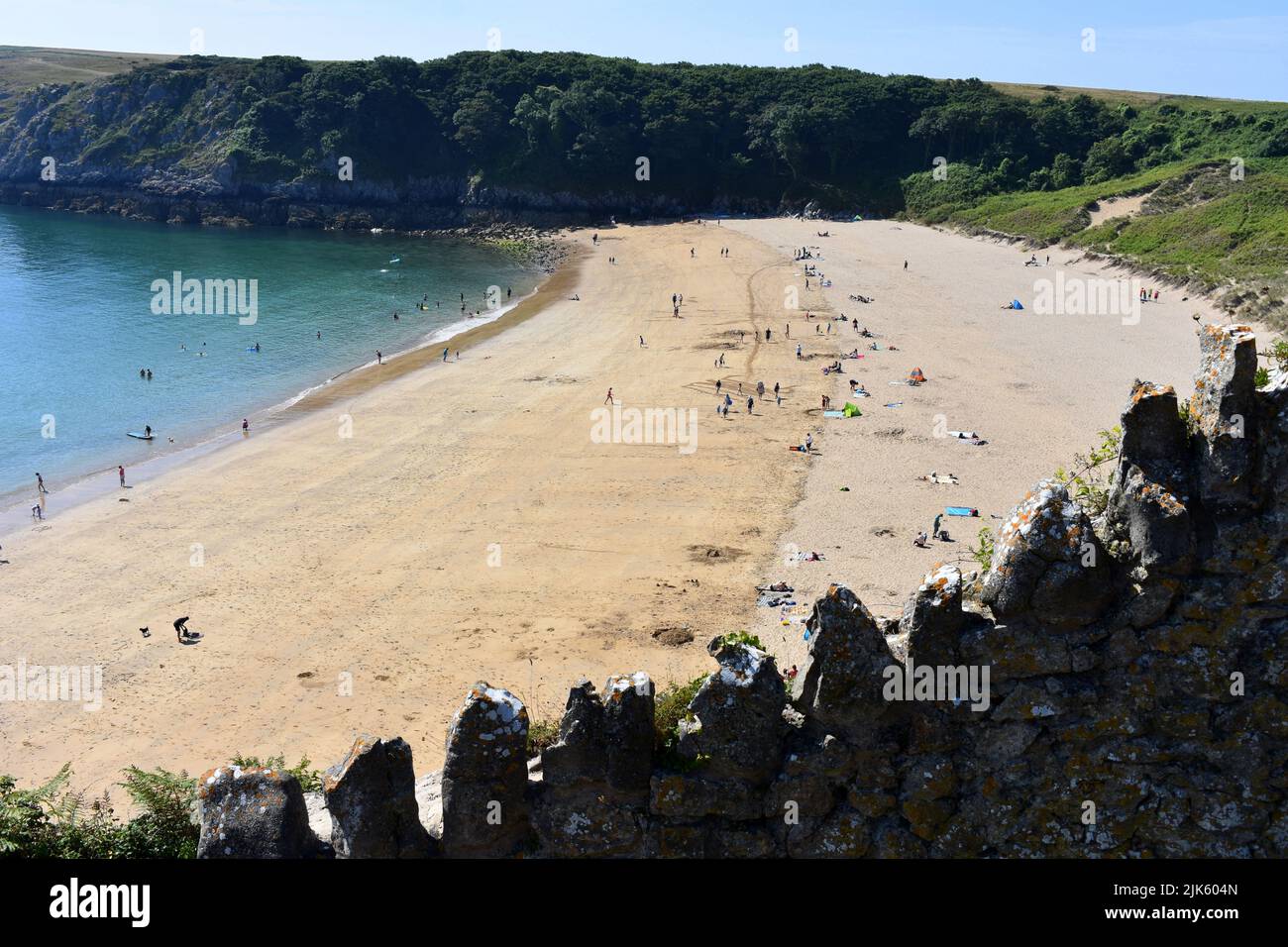 Barafundle beach tourists hi-res stock photography and images - Alamy