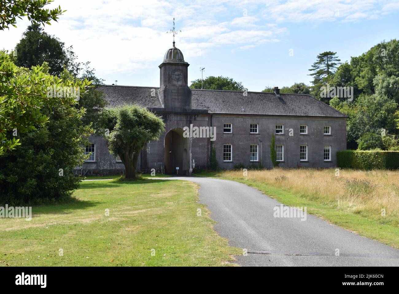 Driveway approach to the stable and coach-house block of Stackpole ...