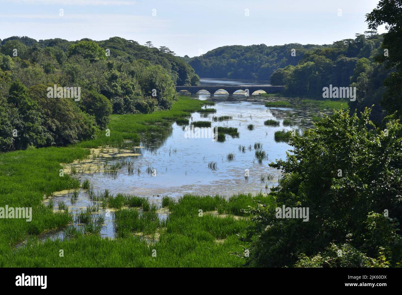 View from Stackpole Court towards the grade II listed 8 arch bridge ...
