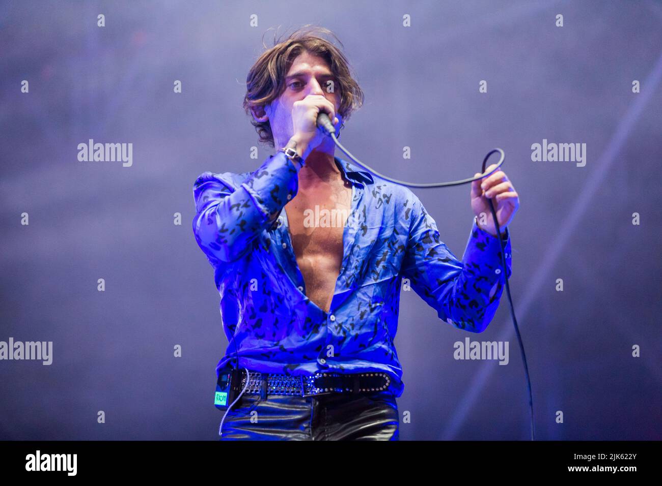 Rock in Roma, Rome, Italy, July 30, 2022, Rkomi singing on stage during ...