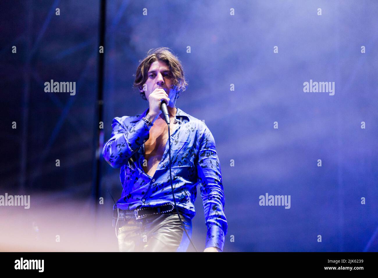 Rock in Roma, Rome, Italy, July 30, 2022, Rkomi singing on stage during ...