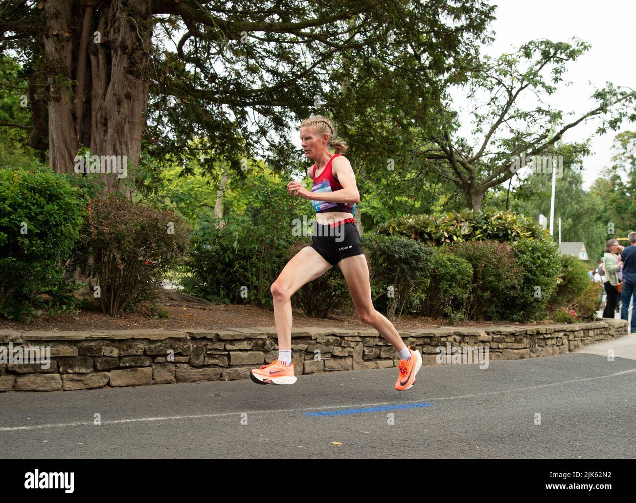 Sarah Webster (IOM) competing in the women's marathon on day two of the Commonwealth Games at ...
