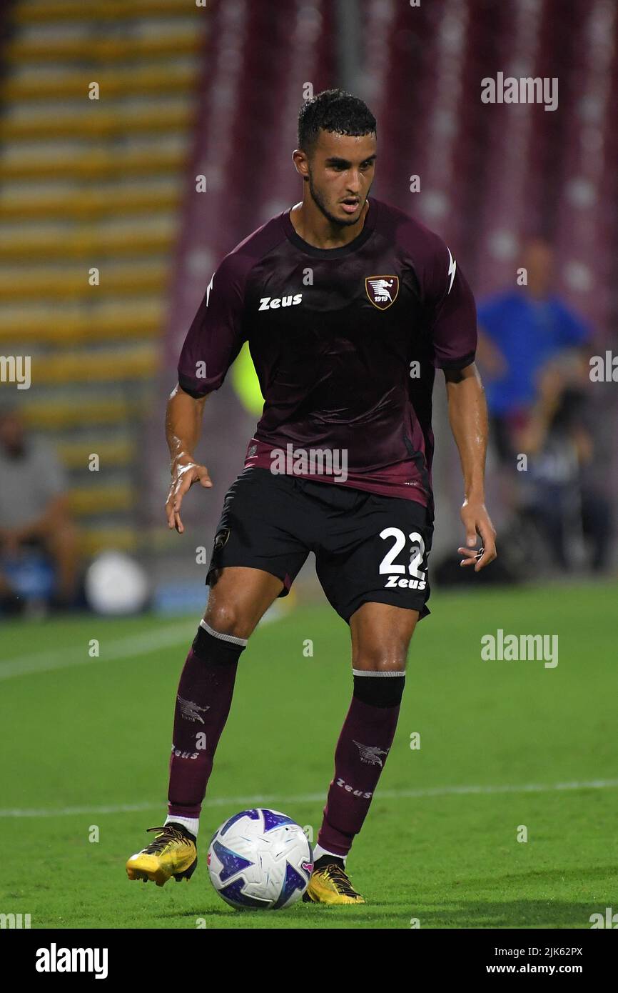 SALERNO, ITALY - JULY 30: Reda Boultam of Salernitana during Angelo ...