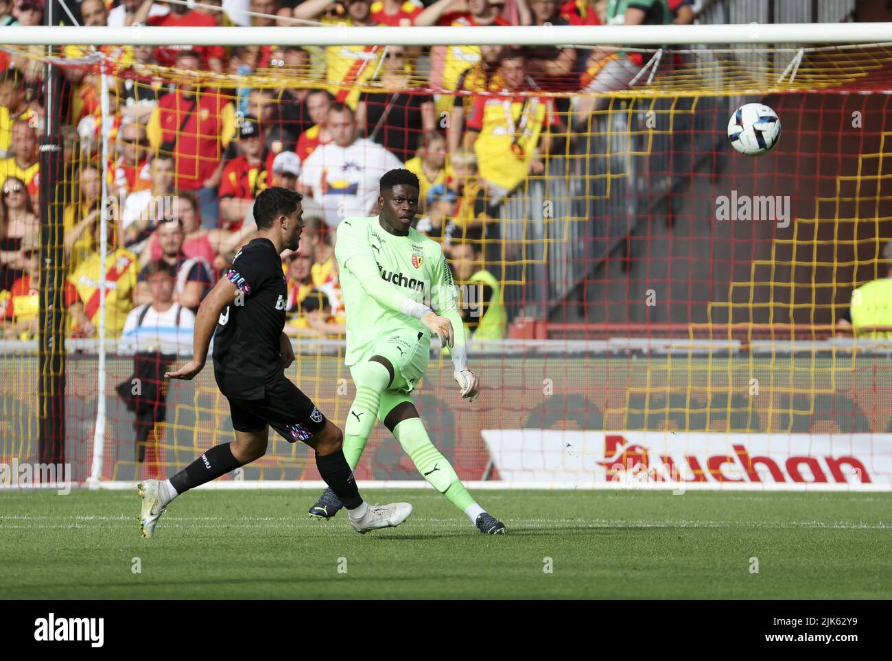 Goalkeeper of Lens Brice Samba during the pre-season friendly football ...