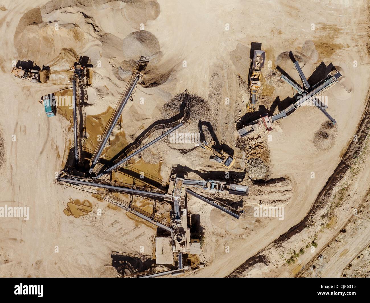 Dolomite Factory Plant Aerial View. Producing materials for ...